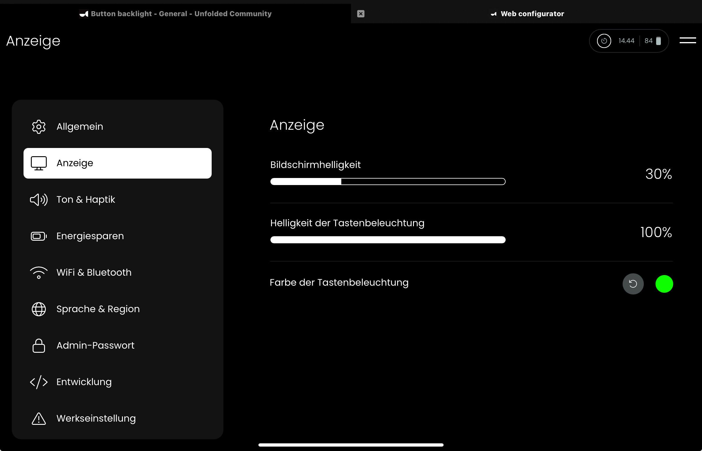 Button backlight - General - Unfolded Community